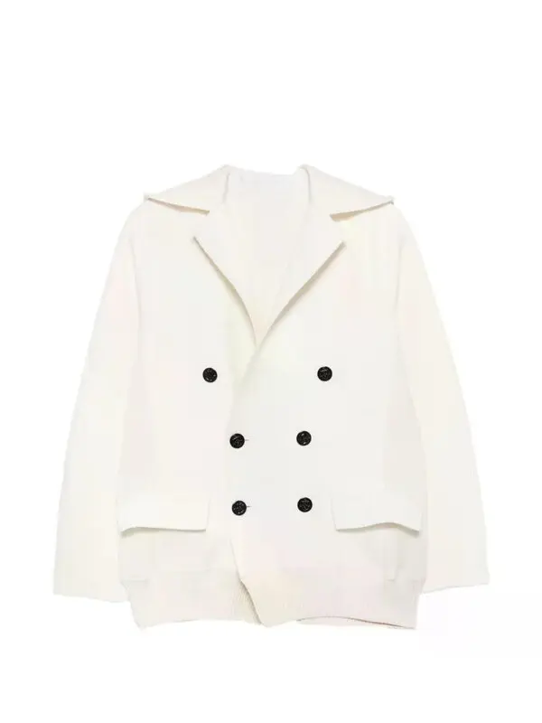 Sacai Double-breasted Hoodie - Neutrals