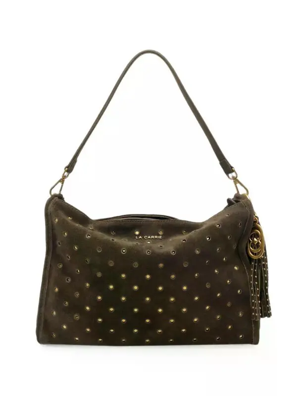 LA CARRIE Downtown Stud-embellished Shoulder Bag - Green