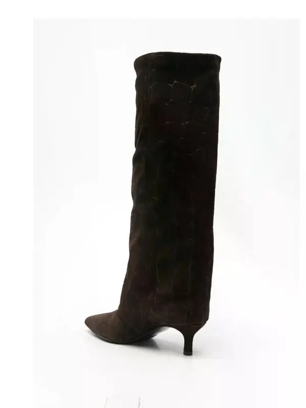 GISEL B Croc-effect Knee High Boots