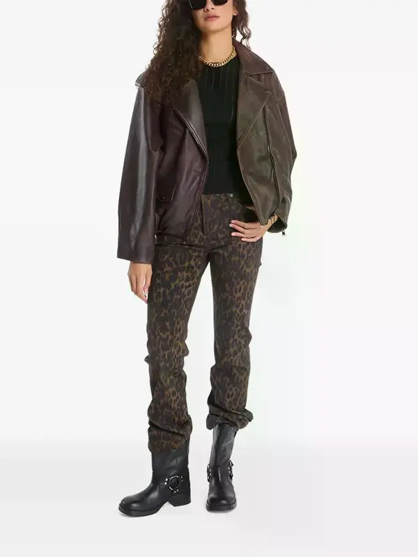 ALLSAINTS Samina Leather Biker Jacket - Red