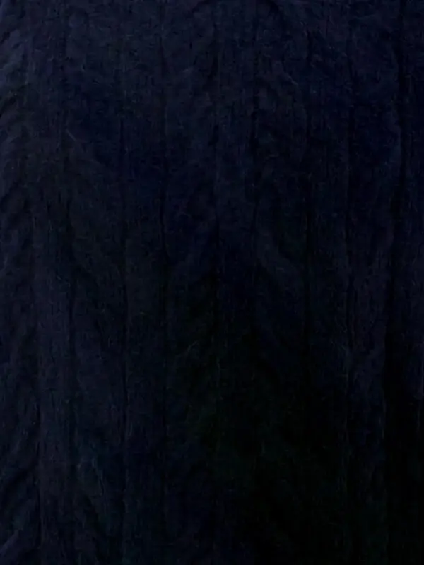 BALLANTYNE Navy Cable-knit Crew Neck Sweater