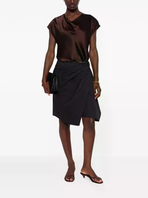Vince Cowl-neck Silk Top - Brown