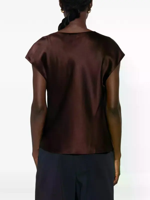 Vince Cowl-neck Silk Top - Brown