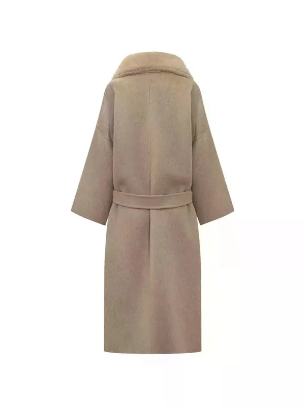VALENTINI 1972 Faux-fur Trim Belted Coat