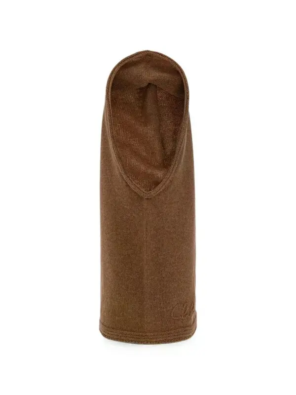 Chloé Logo-embroidered Wool Neck Warmer - Brown