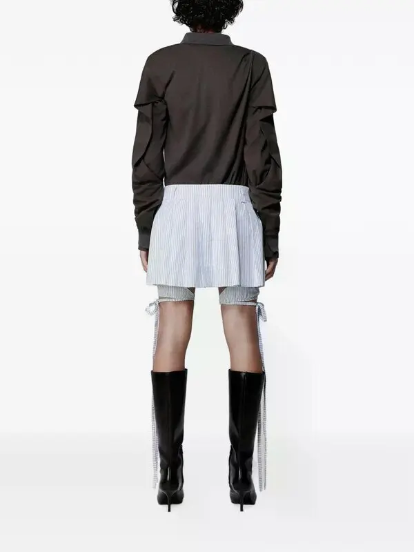 SRVC STUDIO Wrap-front Long-sleeve Polo Top