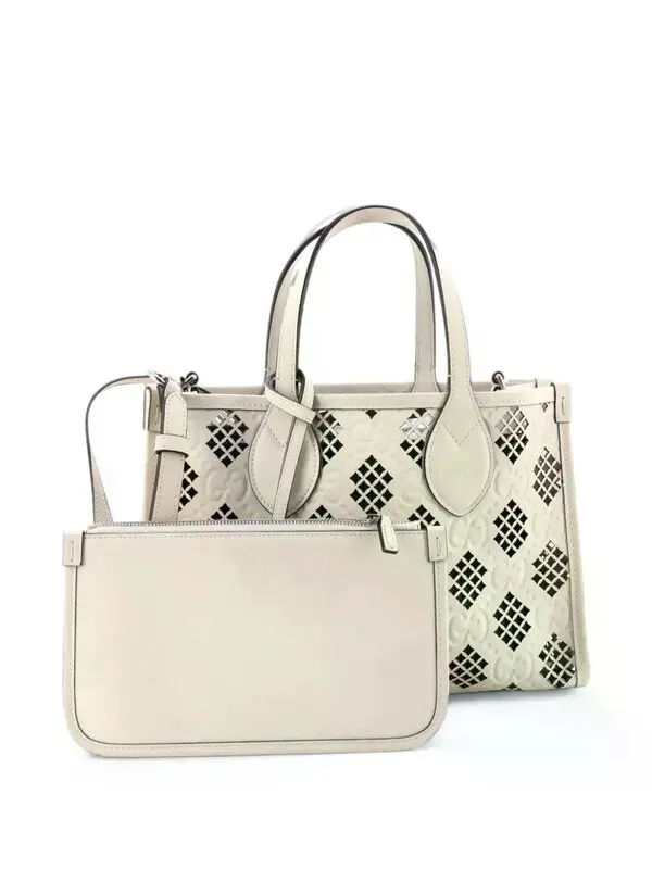 Gucci Convertible Gg Debossed Laser Cut Leather Small Tote Bag