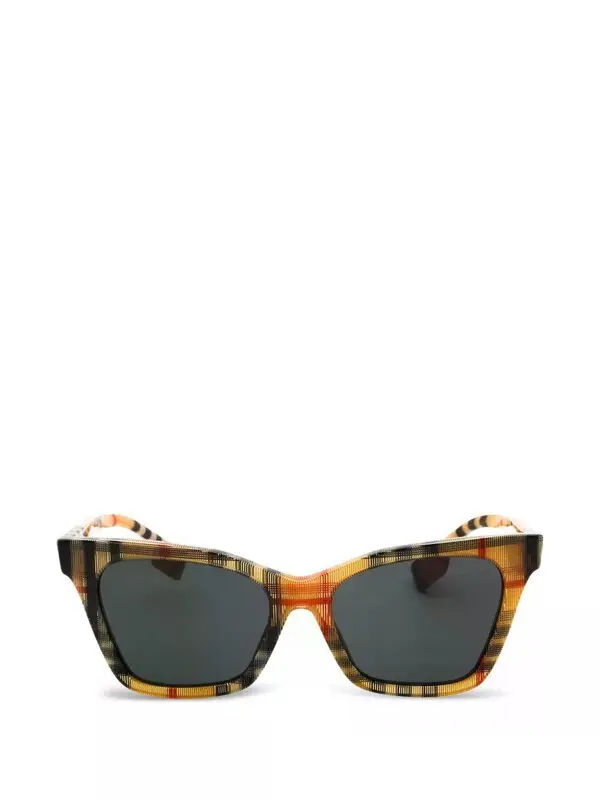 Burberry Check Pattern Cat-eye Sunglasses - Neutrals