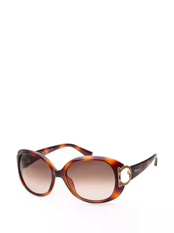 FERRAGAMO Gancini-detail Geometric-frame Sunglasses
