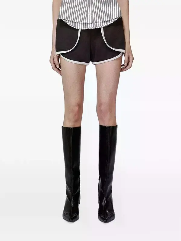 SRVC STUDIO Origami Contrast-binding Shorts - Brown