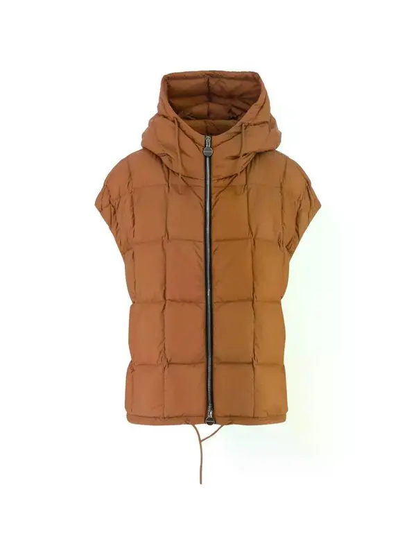 IENKI IENKI Cozy Quilted Hooded Gilet - Brown