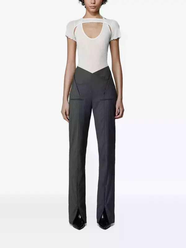 SRVC STUDIO Cocoon Asymmetric Pinstripe-panel Trousers