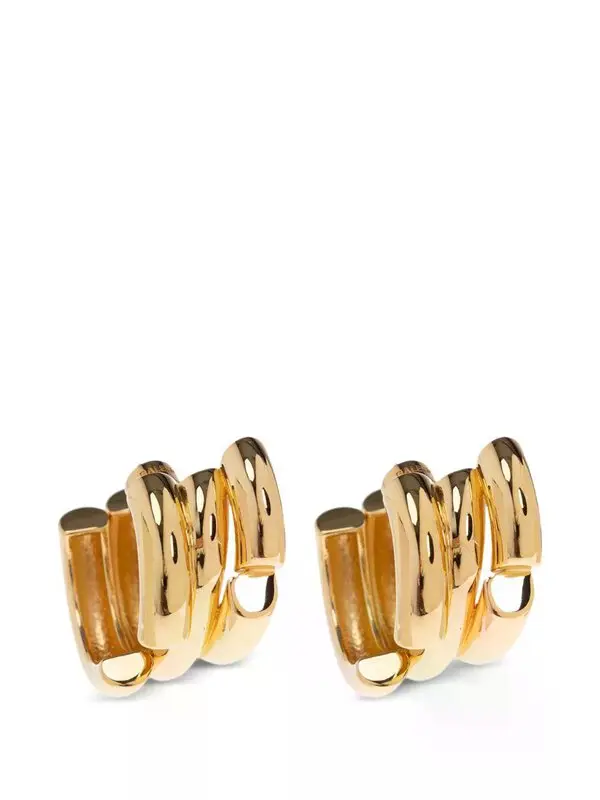 Balenciaga Engraved-logo Hoop Earrings