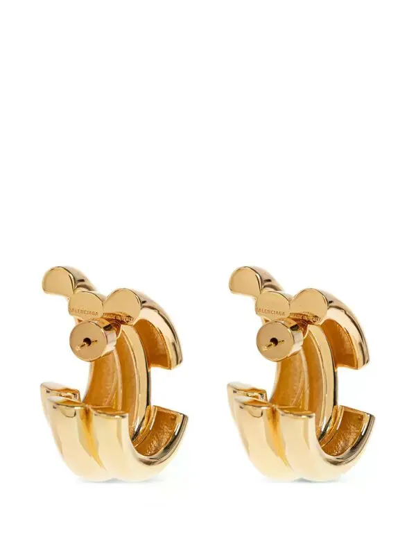 Balenciaga Engraved-logo Hoop Earrings