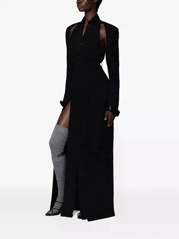 SRVC STUDIO Serpentine Shoulder Cut-out Coat - Black