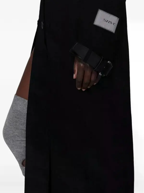 SRVC STUDIO Serpentine Shoulder Cut-out Coat - Black