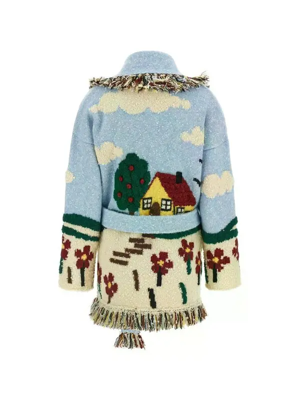Alanui Jacquard-knit Landscape Cardigan - Blue