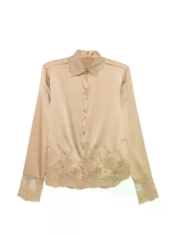 Ermanno Scervino Lace-trim Shirt - Neutrals