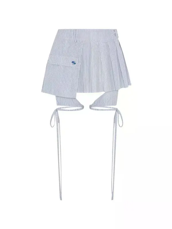 SRVC STUDIO Striped Wrap Skirt - White