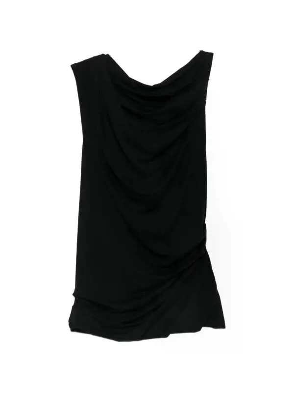 ENTIRE STUDIOS Ruched Sleeveless Top - Black