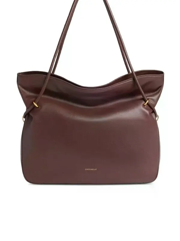 COCCINELLE Leather Shoulder Bag With Gold-tone Hardware - Brown