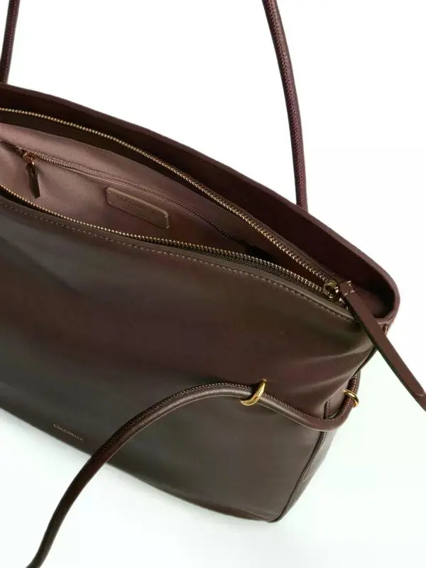 COCCINELLE Leather Shoulder Bag With Gold-tone Hardware - Brown