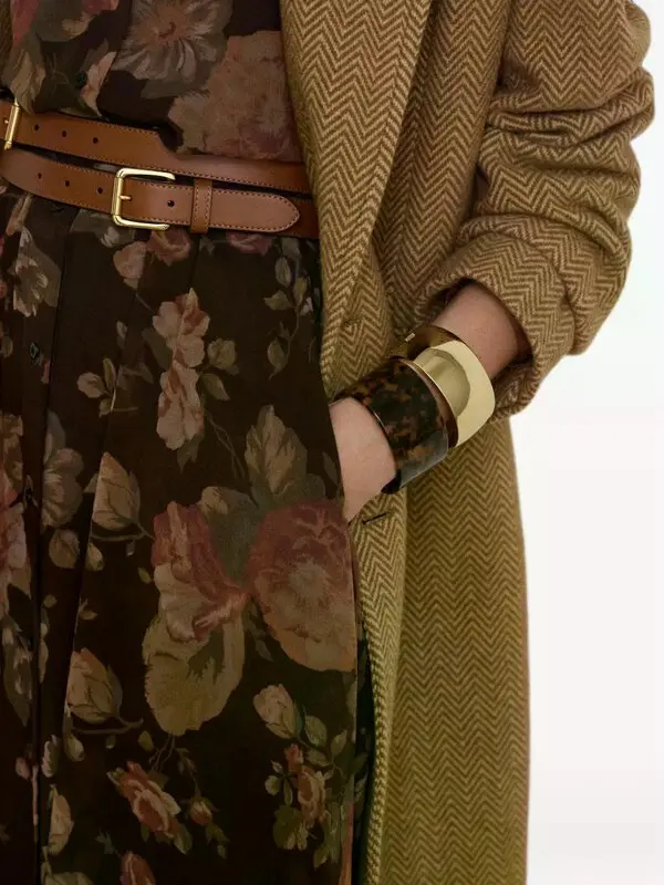 Ralph Lauren Floral Print Midi Shirt Dress - Brown