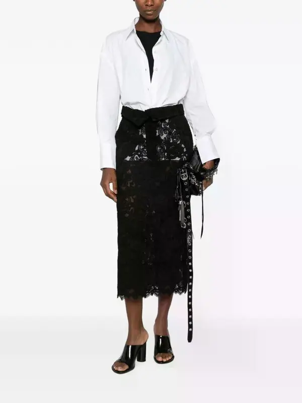 Simone Rocha Lace Embellished Belted Skirt