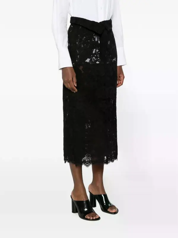 Simone Rocha Lace Embellished Belted Skirt