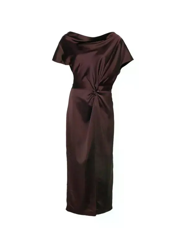 Imperial Asymmetric Neck Twist Detail Dress
