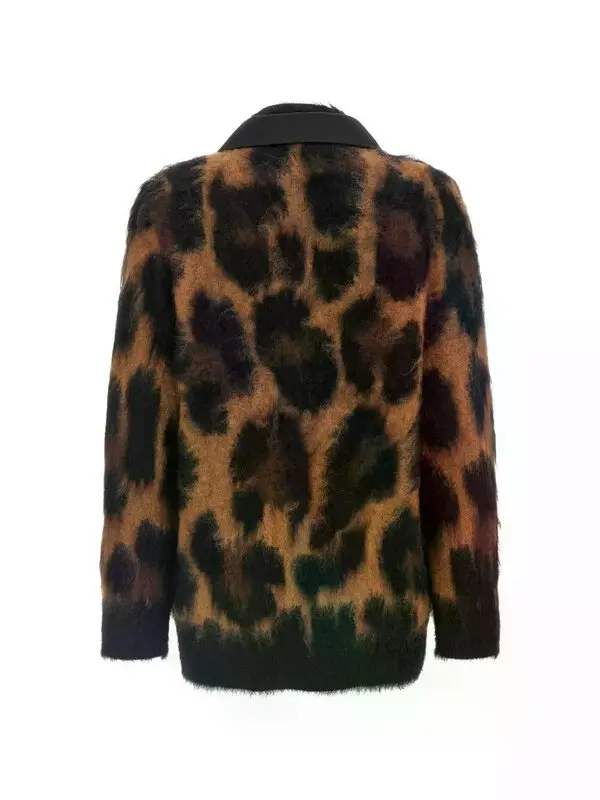Sacai Double-breasted Leopard-print Cardigan