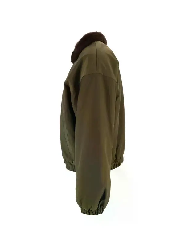 ELEH Fur-trim Collar Bomber Jacket