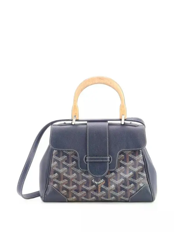 Goyard Saigon Top Handle Bag Coated Canvas With Leather Mini Shoulder Bag