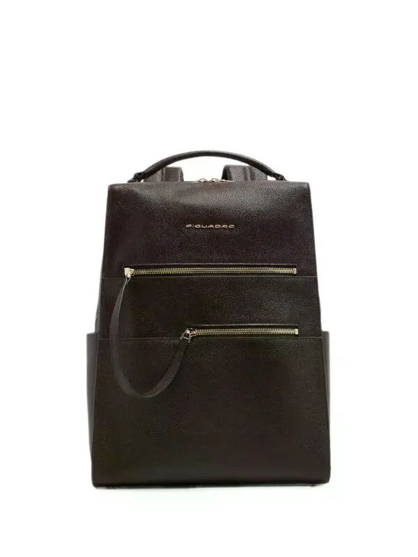 PIQUADRO Patricia Grained Leather Backpack
