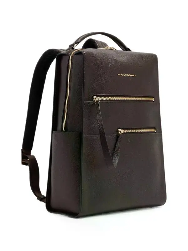 PIQUADRO Patricia Grained Leather Backpack