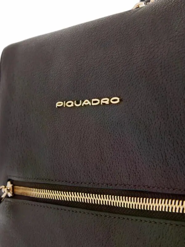 PIQUADRO Patricia Grained Leather Backpack