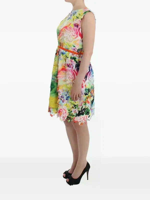 LANRE DA SILVA AJAYI Floral Print Laser-cut Mini Dress