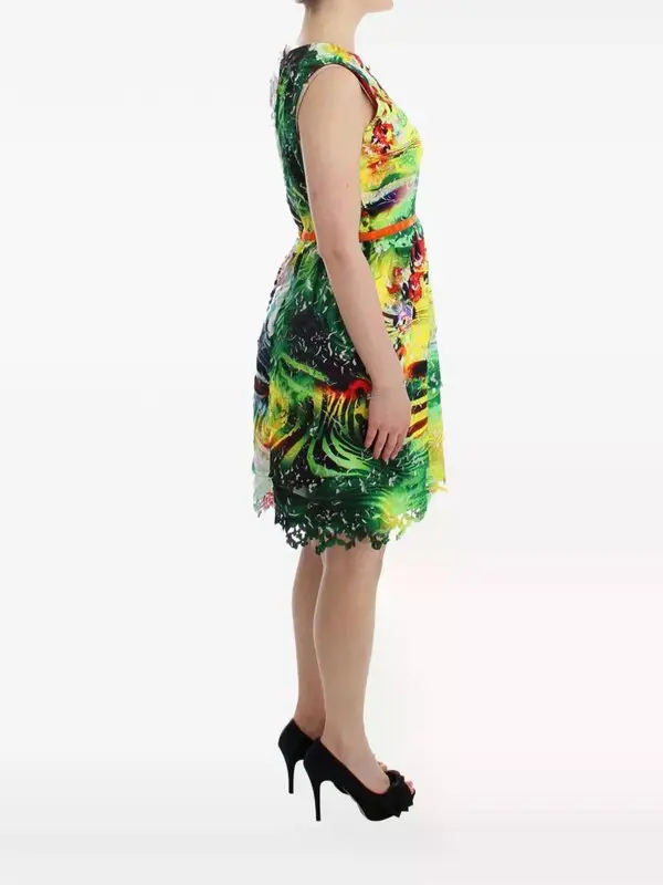 LANRE DA SILVA AJAYI Floral Print Laser-cut Mini Dress