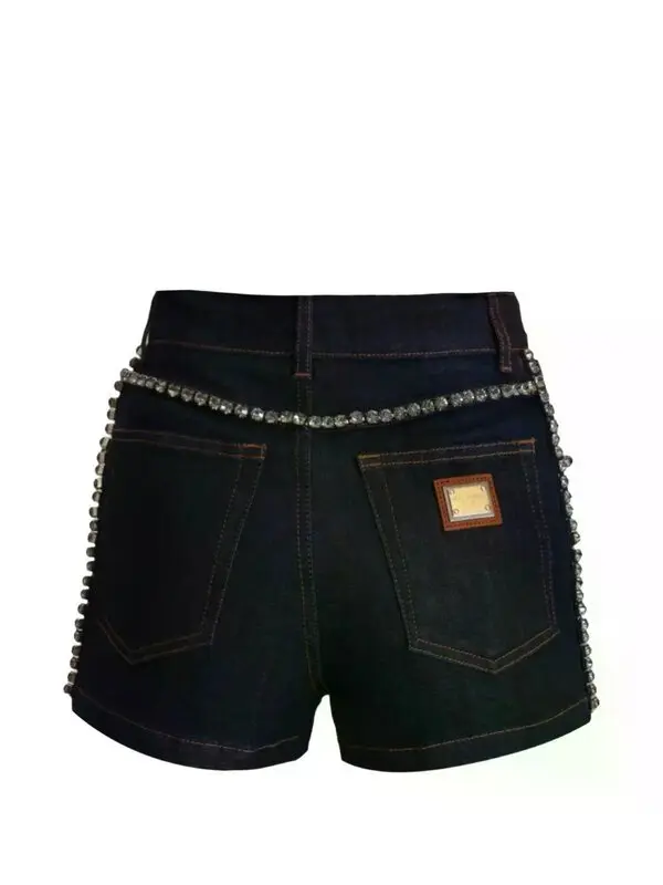 Dolce & Gabbana Crystal-embellished Denim Shorts