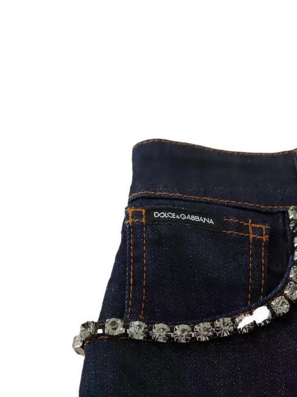 Dolce & Gabbana Crystal-embellished Denim Shorts