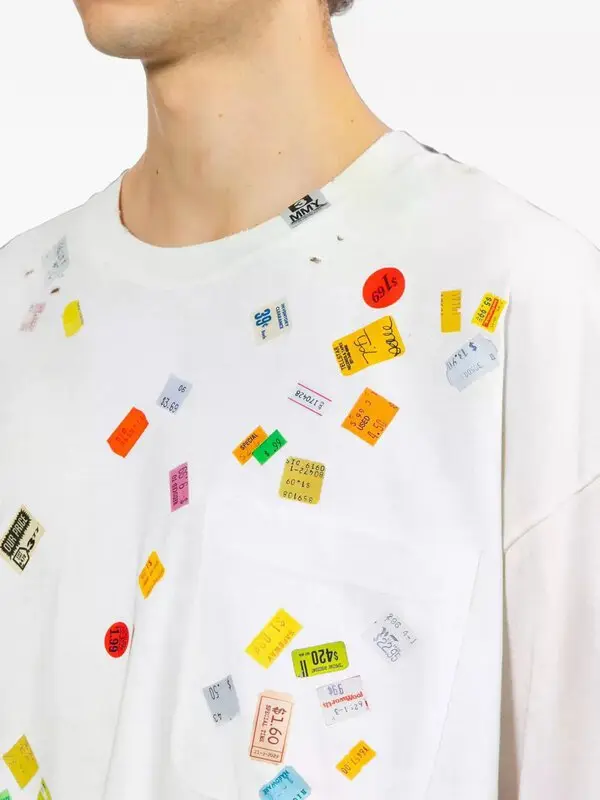 Mihara Yasuhiro Price-tag Sticker-printed T-shirt
