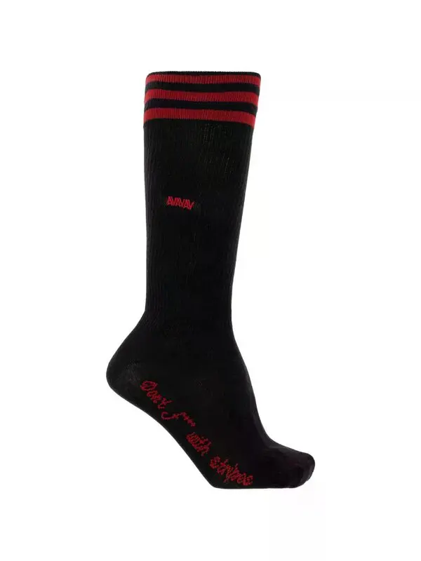 Adidas X Avavav Ribbed Knit Logo Print Socks Set Of Three