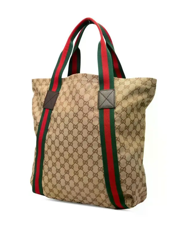 Gucci Gg Canvas Web Tote Bag - Neutrals
