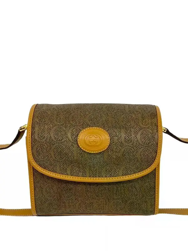 Gucci 1980-1990 Coated Canvas Crossbody Bag