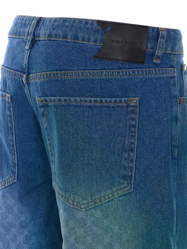 DAILY PAPER Monogram-pattern Wide-leg Jeans