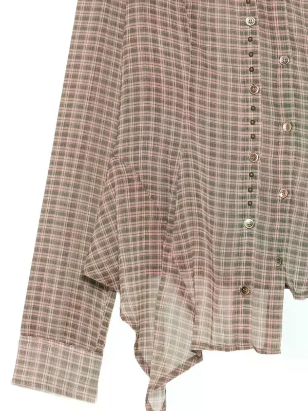 Andersson Bell Check-pattern Asymmetric Shirt