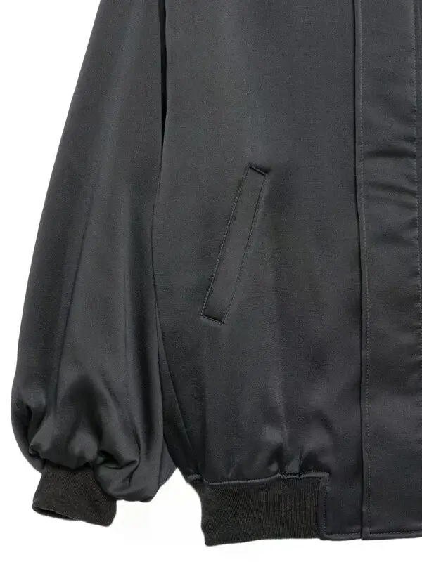 Federica Tosi Satin-finish Bomber Jacket - Grey