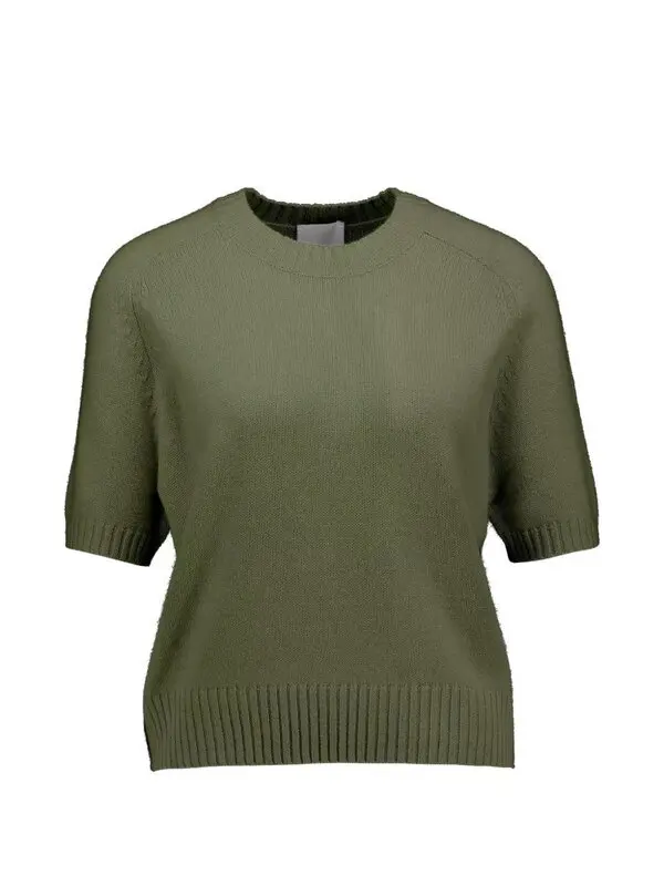 ALLUDE Short-sleeve Crew-neck Top - Green