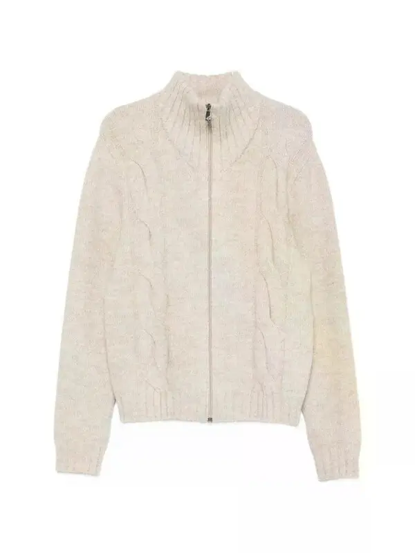 Corneliani Cable-knit Zip-up Sweater