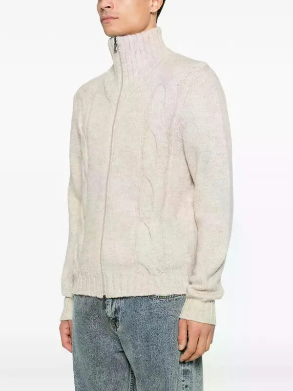 Corneliani Cable-knit Zip-up Sweater